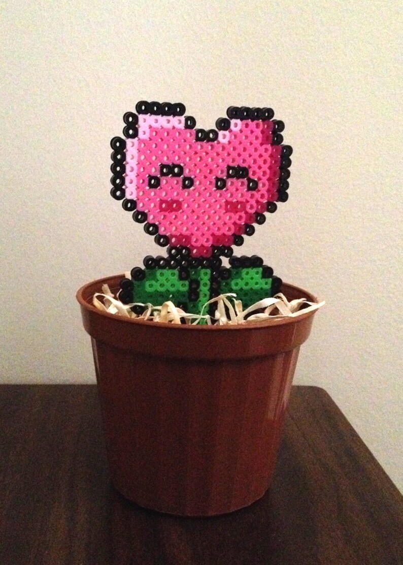 8 Bit Potted Plant Collection Pink Heart Fire Power Plant - Etsy