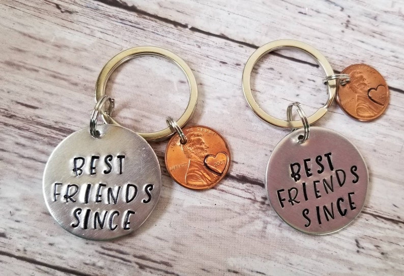 Best Friends Since Keychain Gift for Best Friend - Etsy