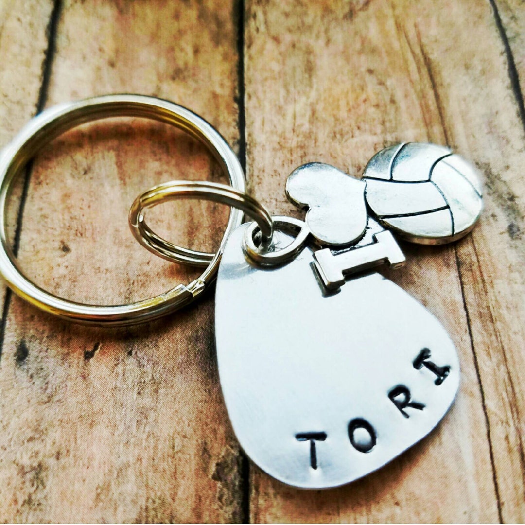 Volleyball Keychain, Name, Volleyball Mom, Personalized Key Chain ...