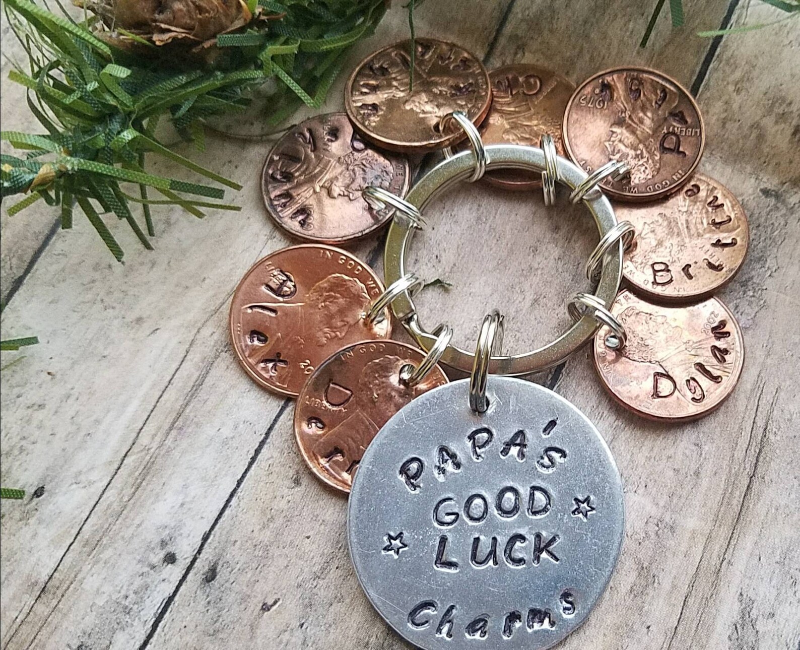 Papa Keychain Grandpa Keychain Lucky Keychain Gift for | Etsy