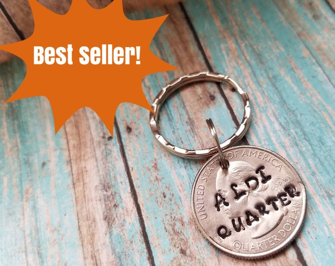 Aldi Quarter Holder Keychain Gift for Best Friend Stamped - Etsy