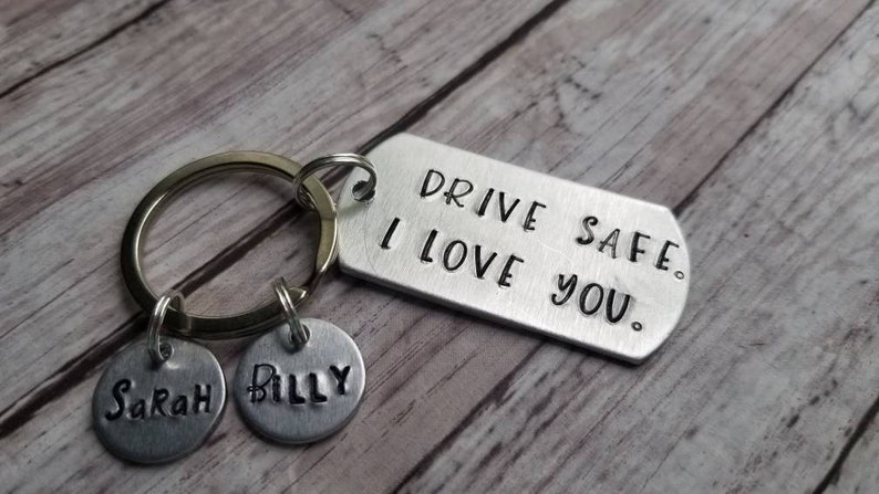 Drive Safe I Love You Keychain Keychain Gift From Kids - Etsy
