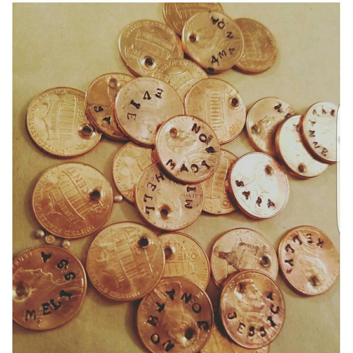 Extra Penny Stamped Penny Personalised Penny Penny Charm - Etsy