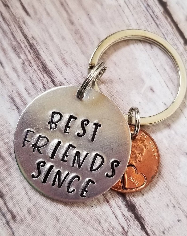 Best Friends Since Keychain Gift for Best Friend - Etsy