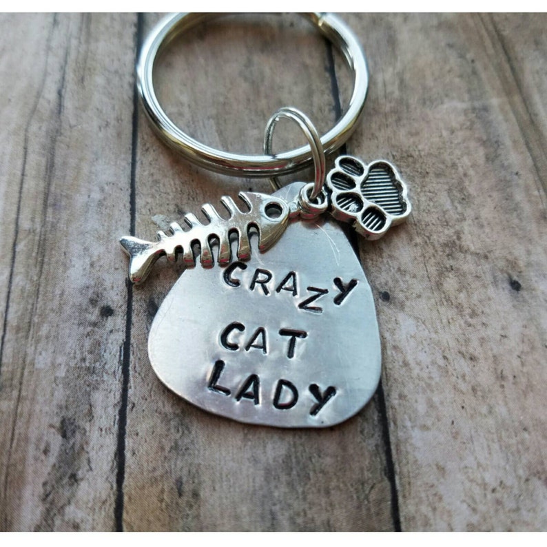 Crazy Cat Lady Keychain Cat Lover Gift Friend Gift Funny - Etsy