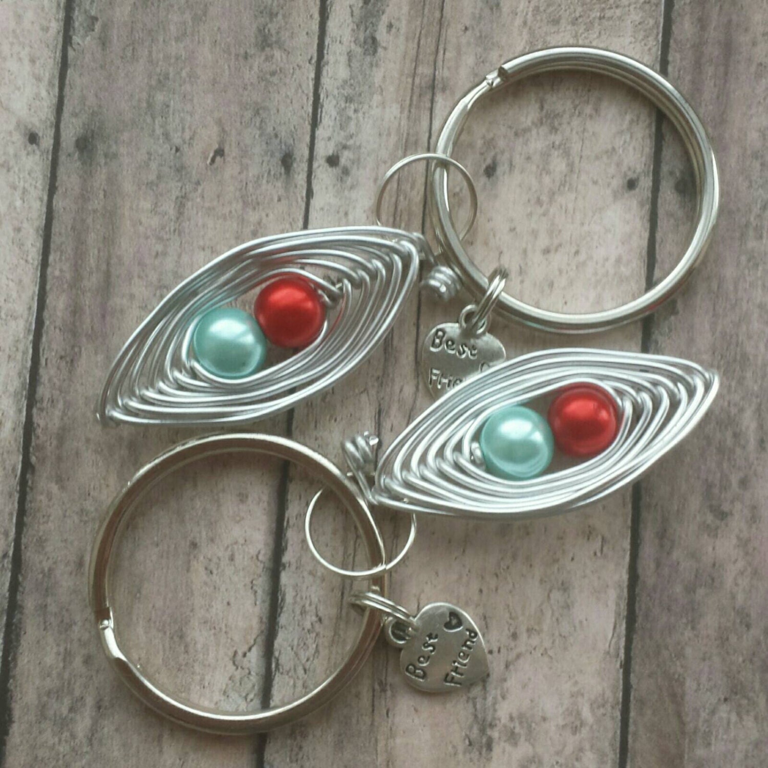 Best friend keychains best friend gift pea pod keychain | Etsy