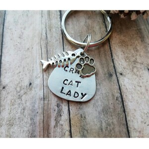 Crazy Cat Lady Keychain, Cat Lover Gift, Friend Gift, Funny Keychain ...