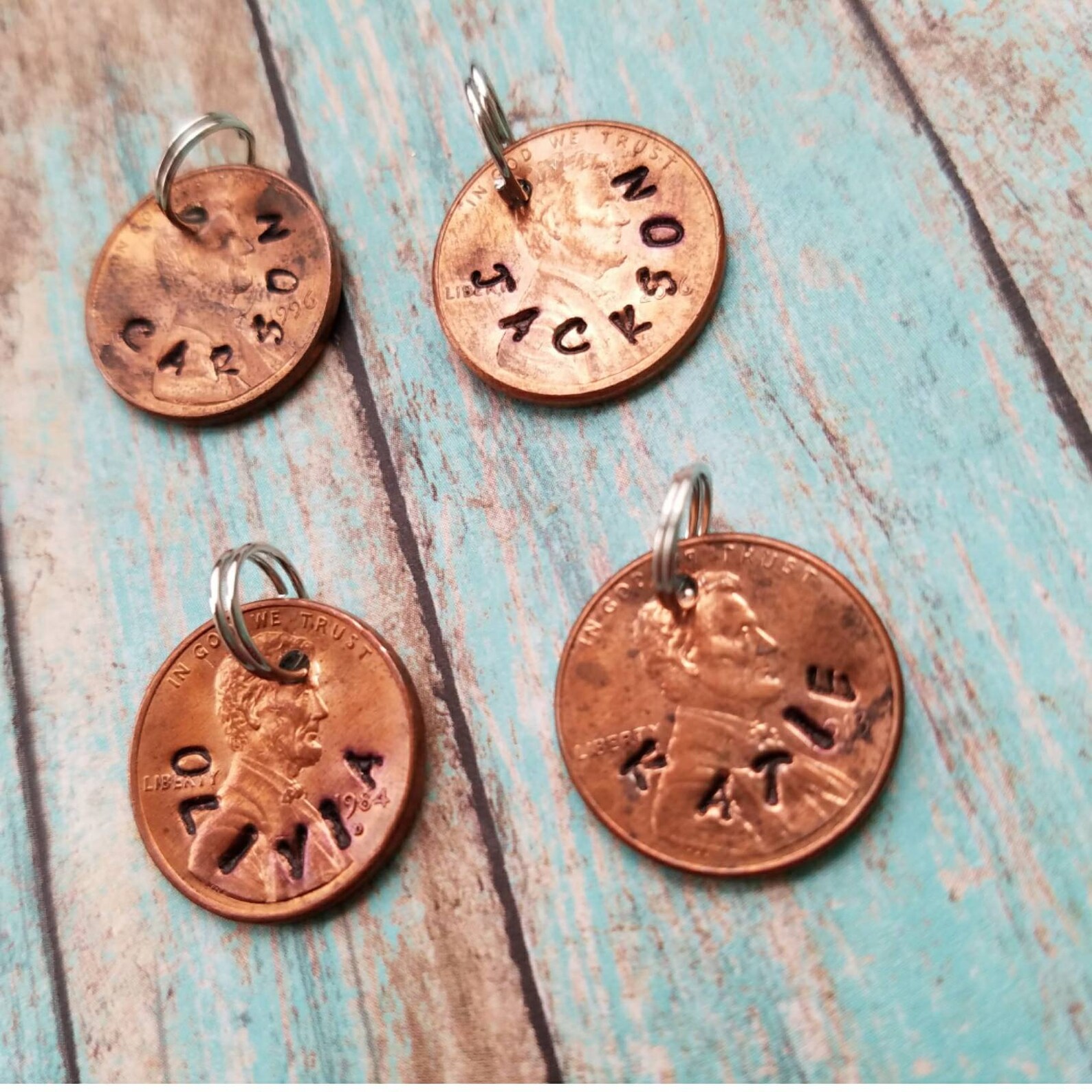 Extra Penny Stamped Penny Personalised Penny Penny Charm - Etsy
