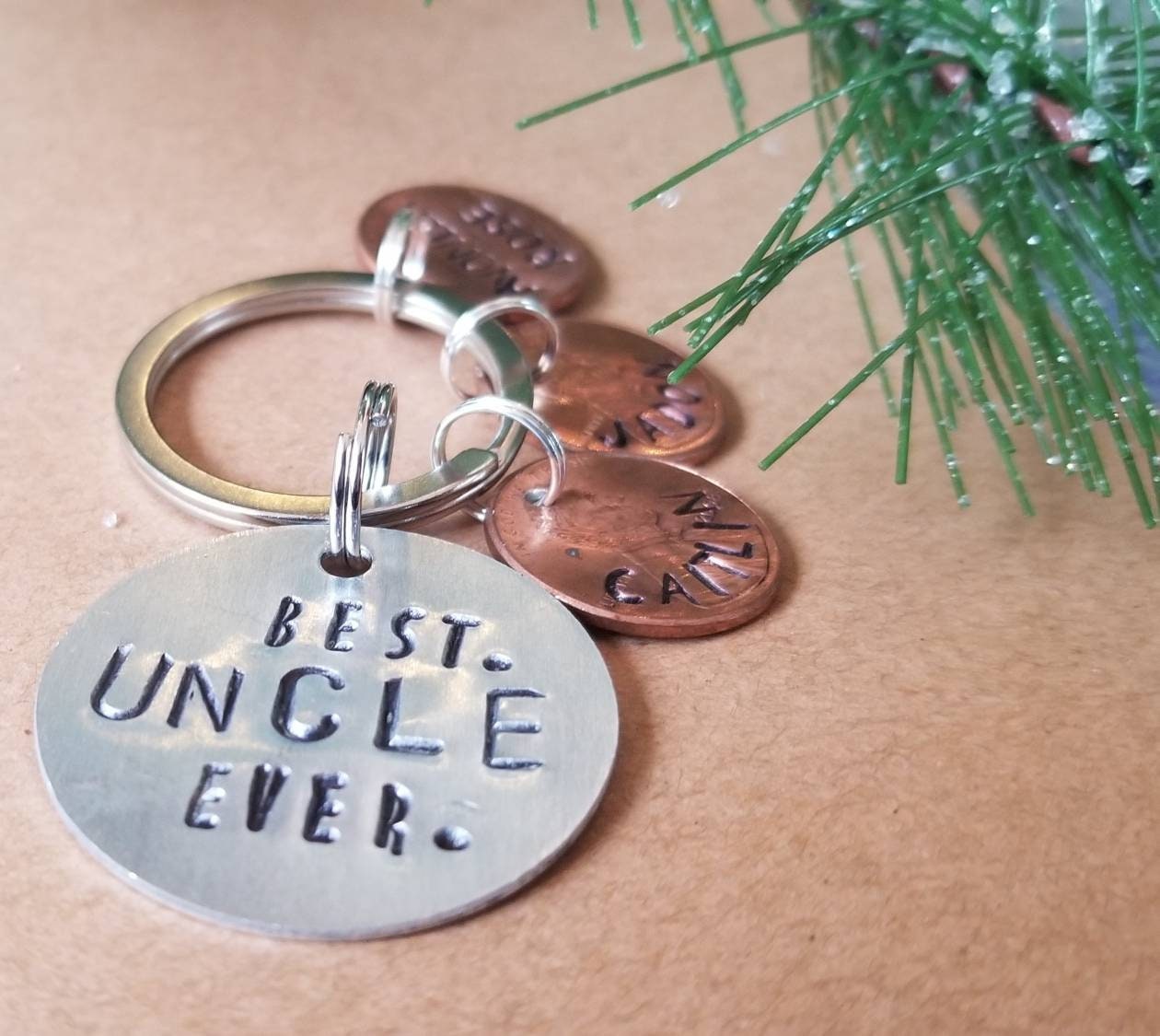 Best uncle ever keychain uncle gift gift from niece gift | Etsy