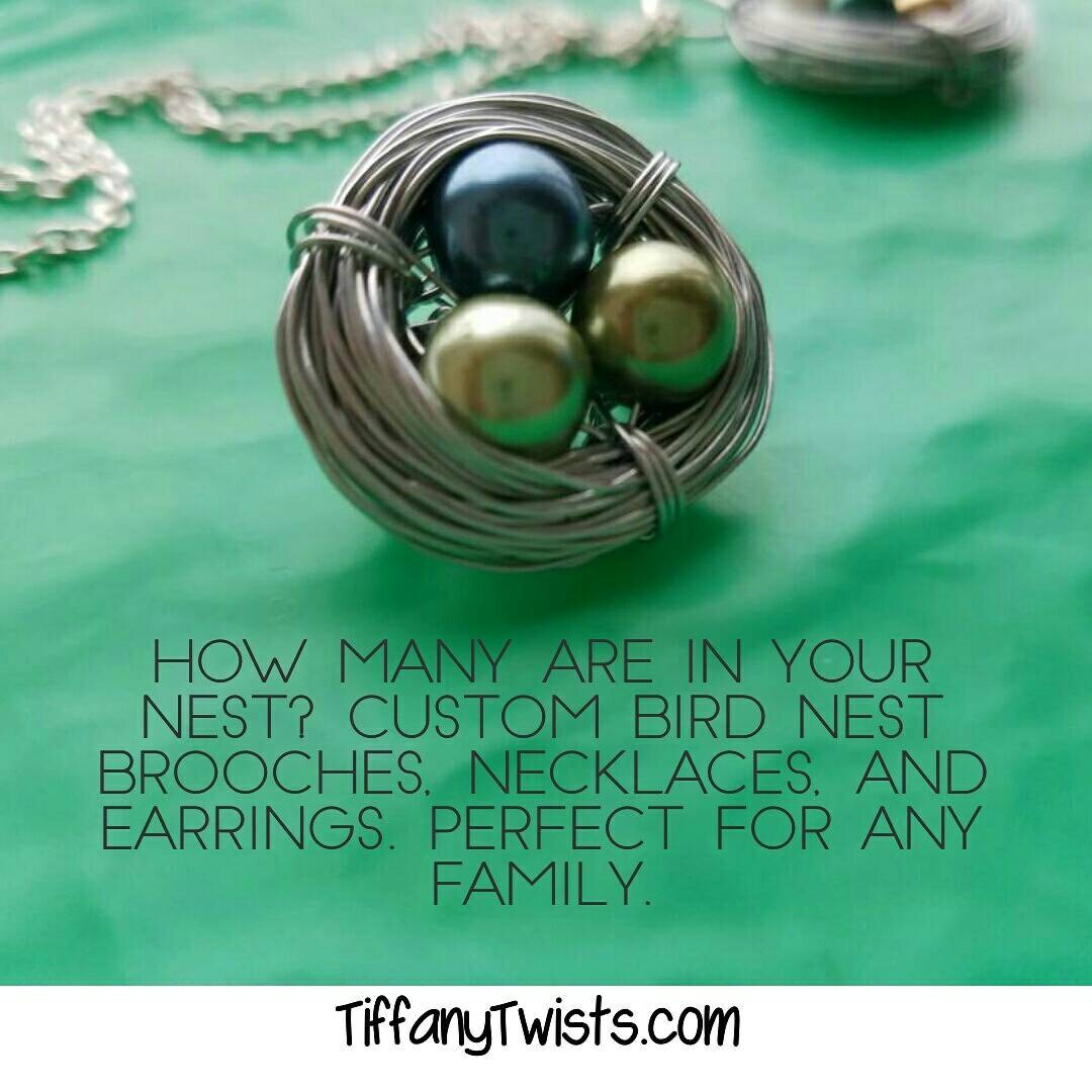 Personalized Birds Nest Brooch: Family Tree Pin With Pearl Eggs - Etsy