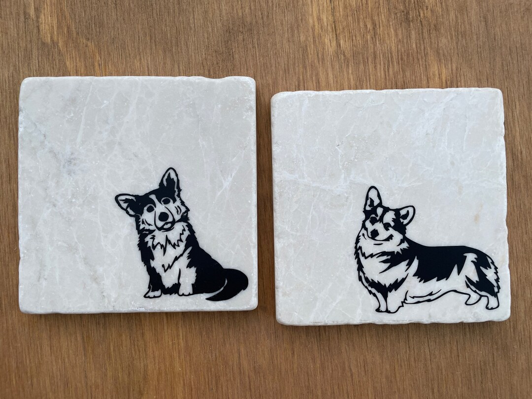 Corgi Marble Coasters Corgi Mom, Corgi Dad, Corgi Decor, Corgi Lover ...