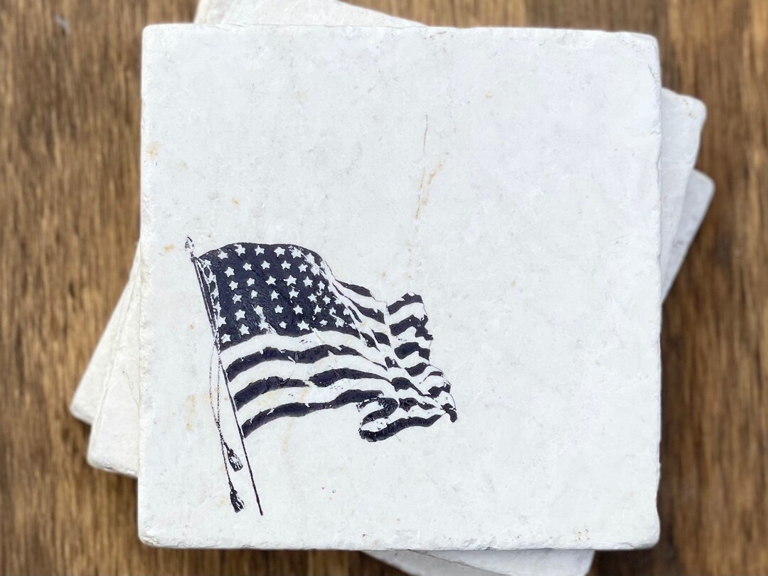 American Flag Marble Coasters Flag Coasters, Flag Gift, Patriot Gift ...