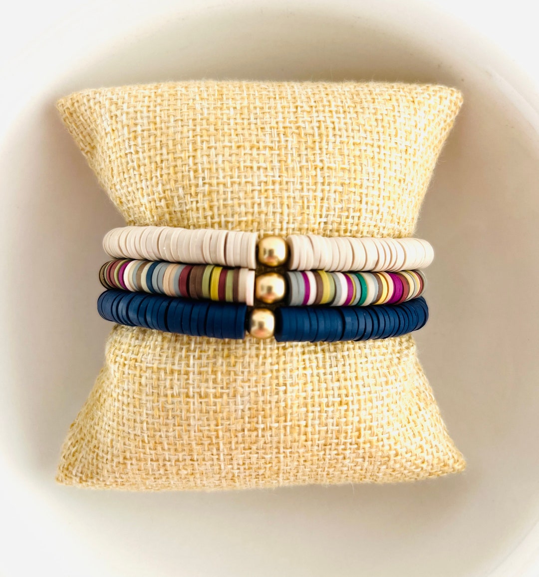 Vinyl Disc Bracelets, Navy Blue Vinyl Bracelet, Boho Bracelets, Jewelry ...