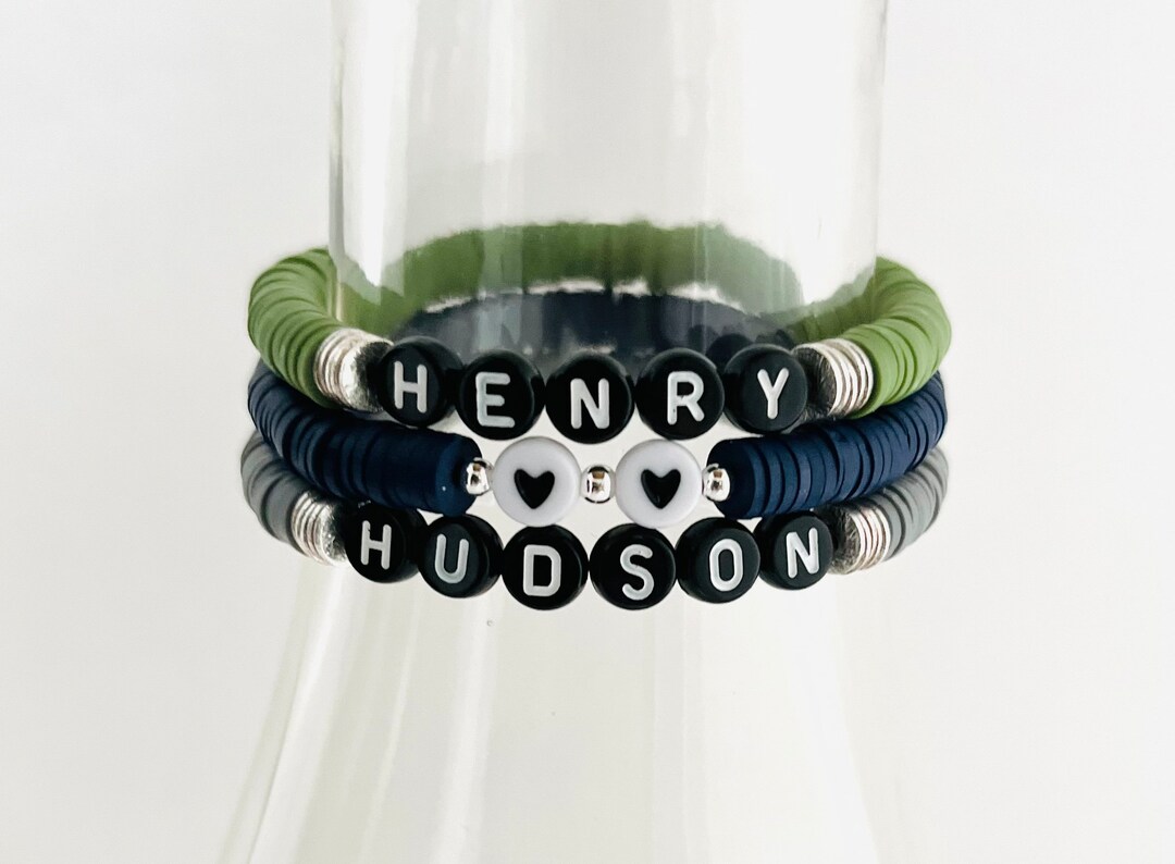 Custom Name Vinyl Disc Bracelet, Mom Bracelet Stack, Gift for Mom ...