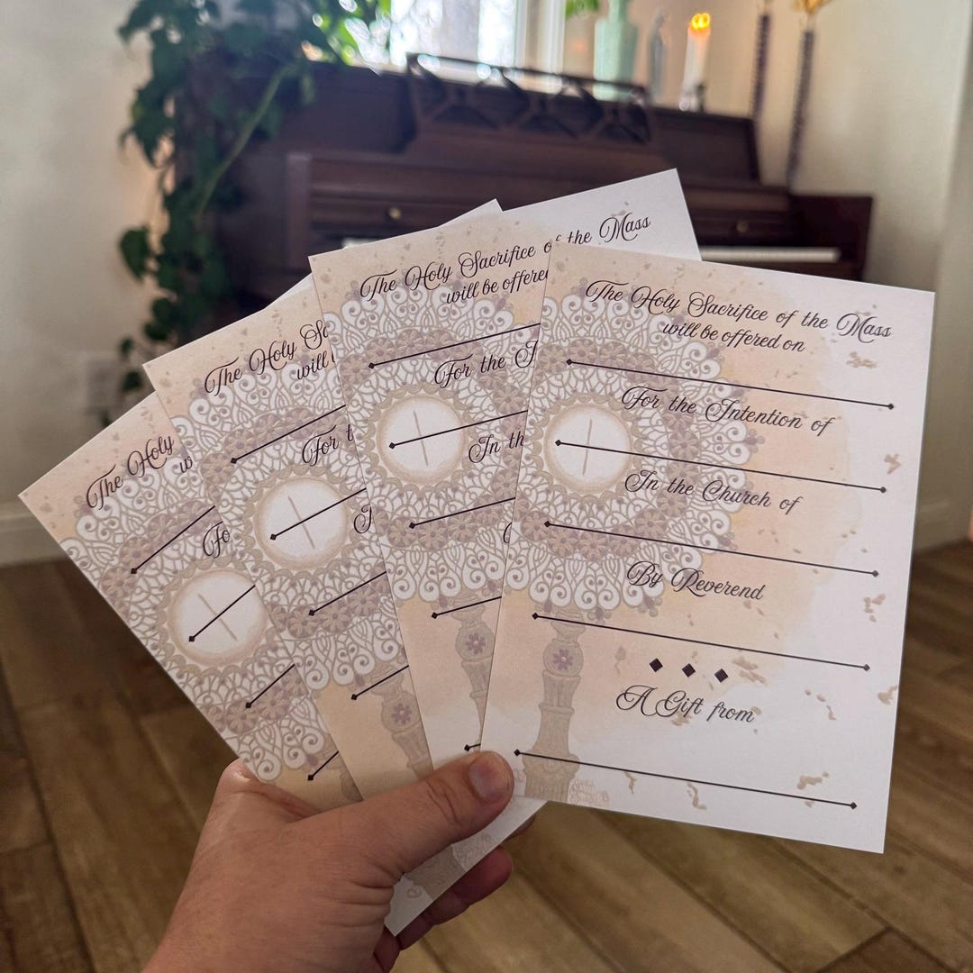 Catholic Mass Intention Card, Monstrance, Sacrifice of the Mass - Etsy