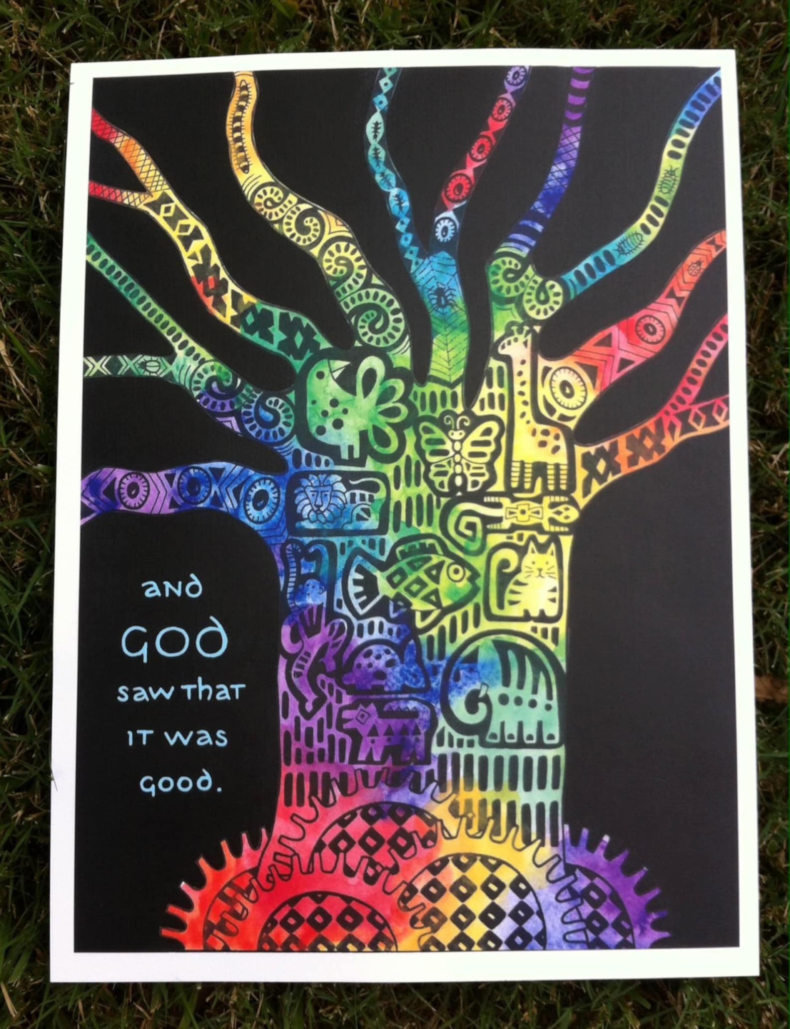 Genesis Tree of Life Original Art Print Christian Catholic - Etsy