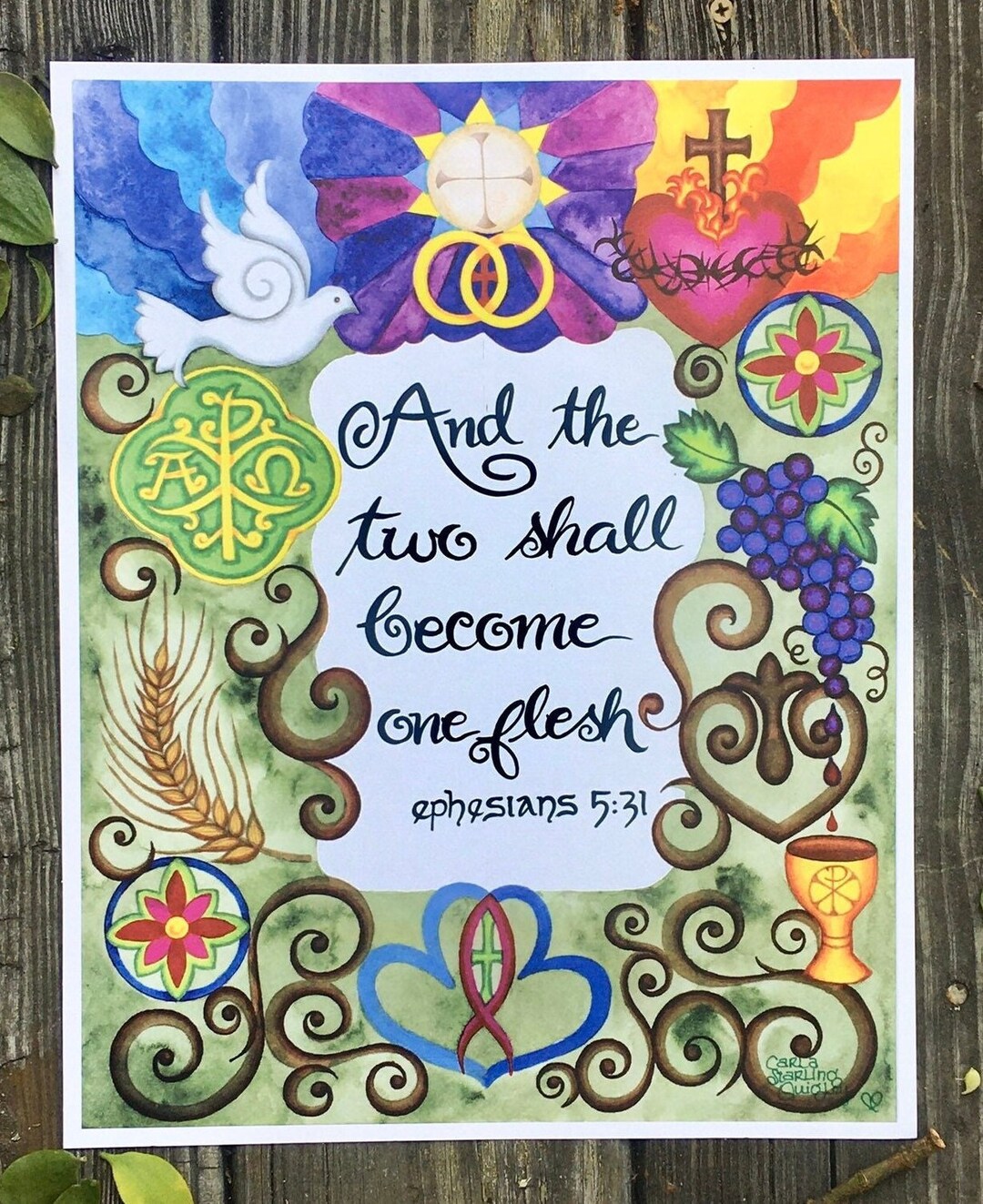 Sacrament of Marriage Hand-lettered Original Art Print, for Catholic ...