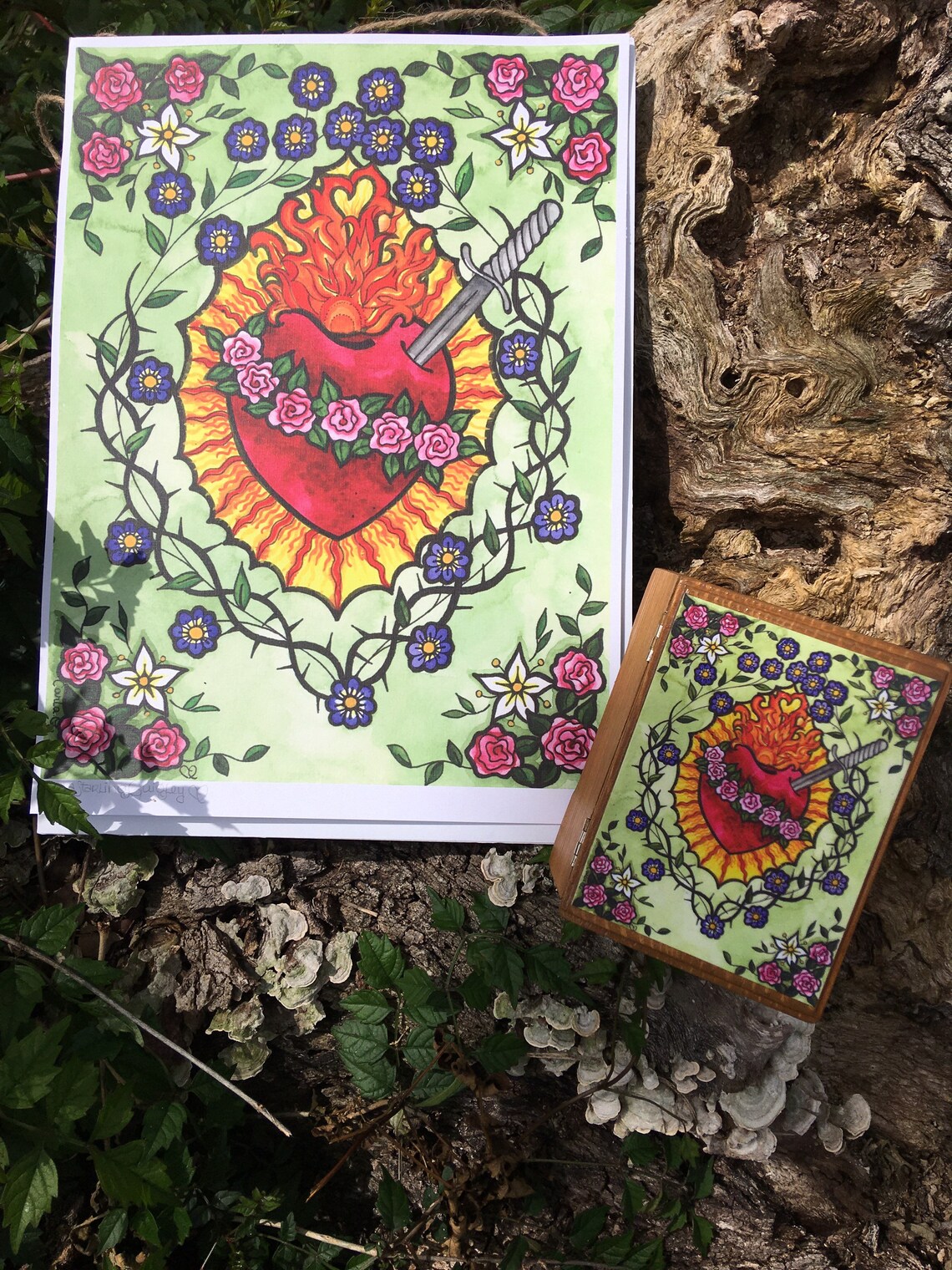 First Communion Wood Prayer Box for Girl Immaculate Heart of - Etsy