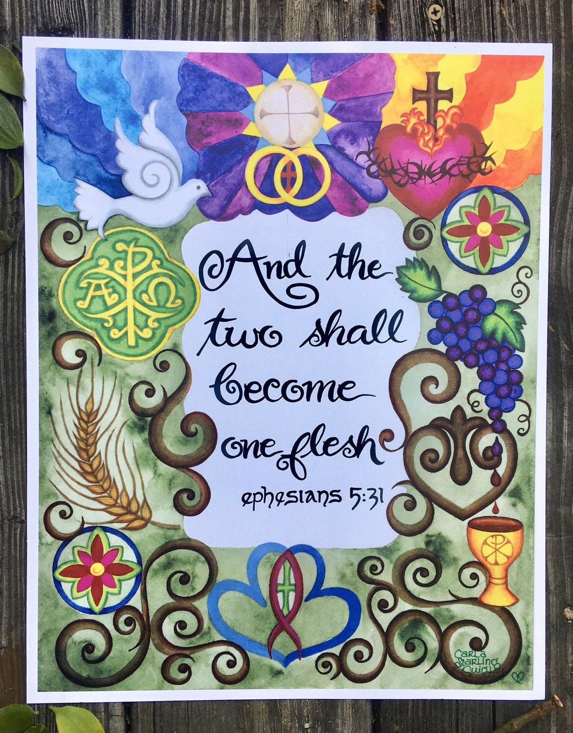 Sacrament of Marriage Hand-lettered Original Art Print, for Catholic ...