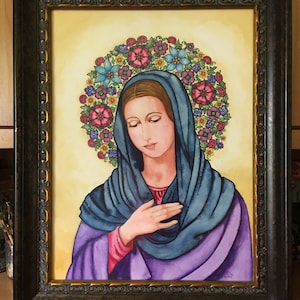 May Crowning Our Lady Blessed Virgin Mary Queen of Heaven Original Art ...