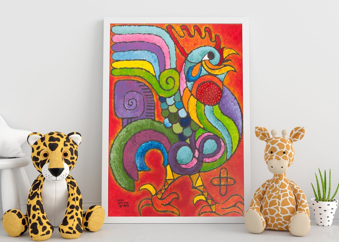 Joyful Noise Cursillo Rooster Original Art Print Christian Catholic ...