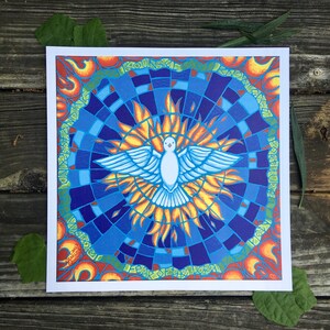 Gifts of the Holy Spirit Original Art Print Dove Mandala With Phrases ...