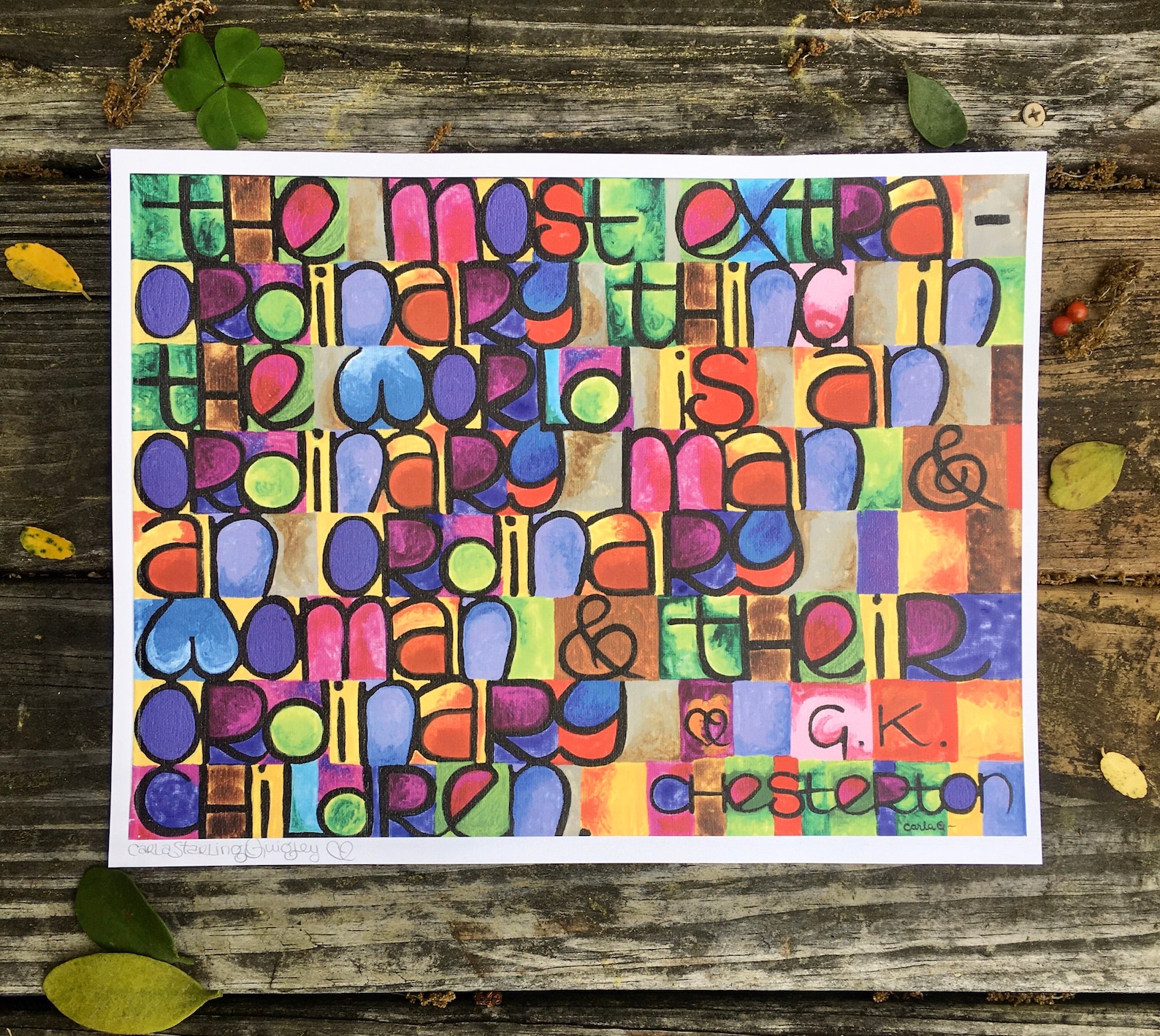 GK Chesterton Quote,extraordinary Thing,colorful Christian Card ...