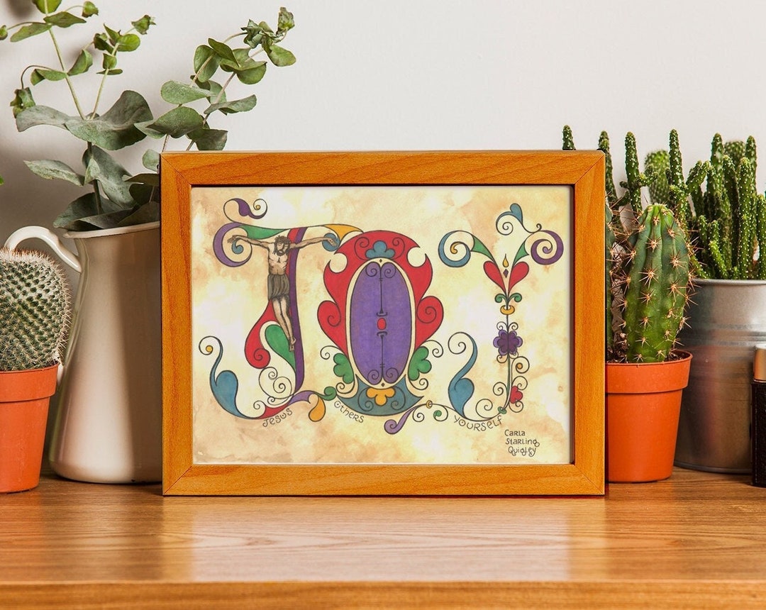 Joy Original Art Print, Jesus-others-yourself Inspirational Saying ...