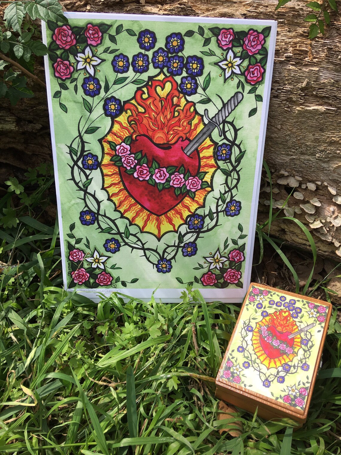 First Communion wood Prayer Box for girl Immaculate Heart of | Etsy