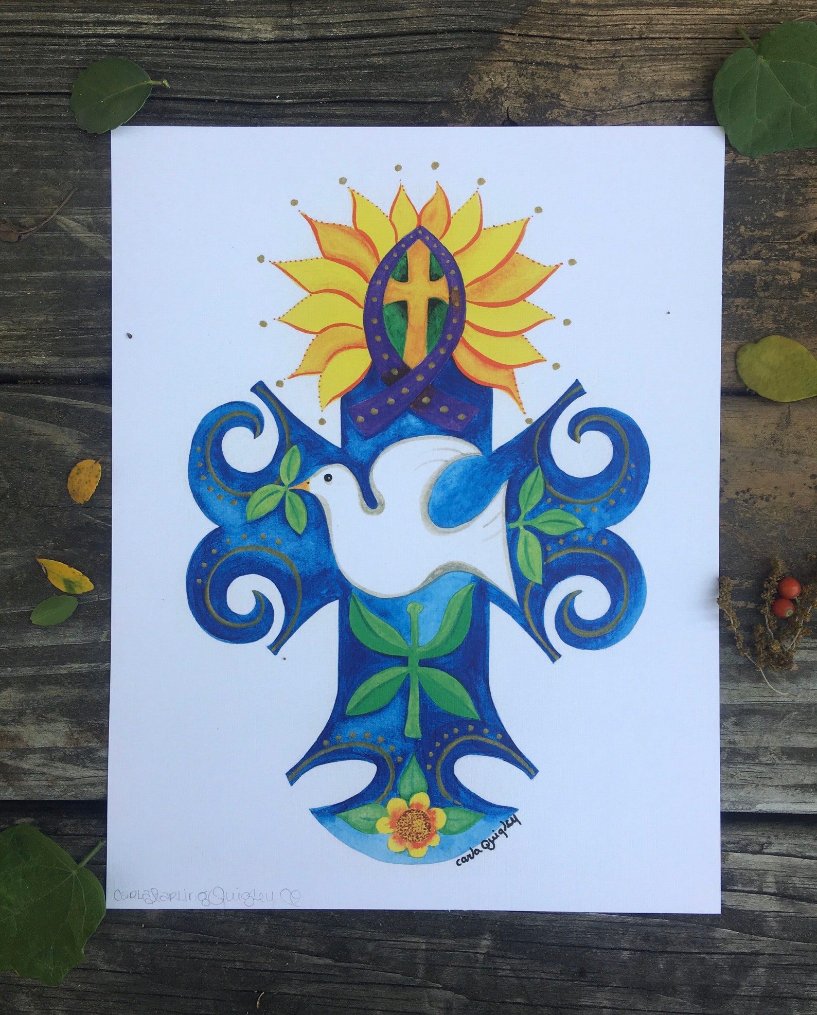 Holy Spirit Cross, Dove, Christian Art, Baptism Gift, First Communion ...