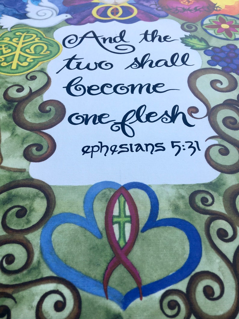 Sacrament of Marriage Hand-lettered Original Art Print, for Catholic ...