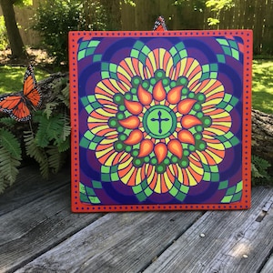 Peace Be With You Holy Spirit Cross Mandala Original Art Print ...