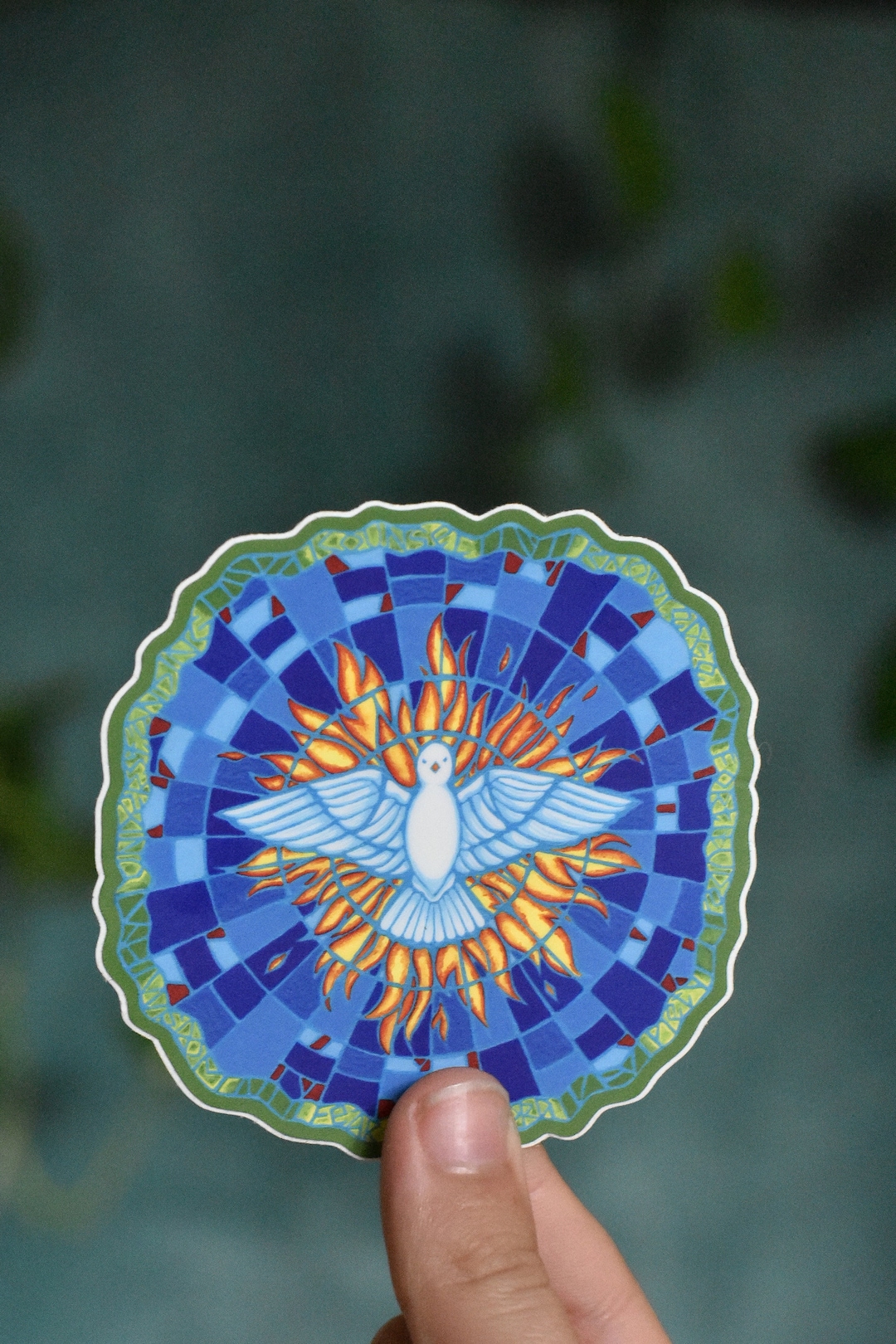 Holy Spirit Sticker, Water Bottle Sticker, Laptop Decal. Dove, Stained ...