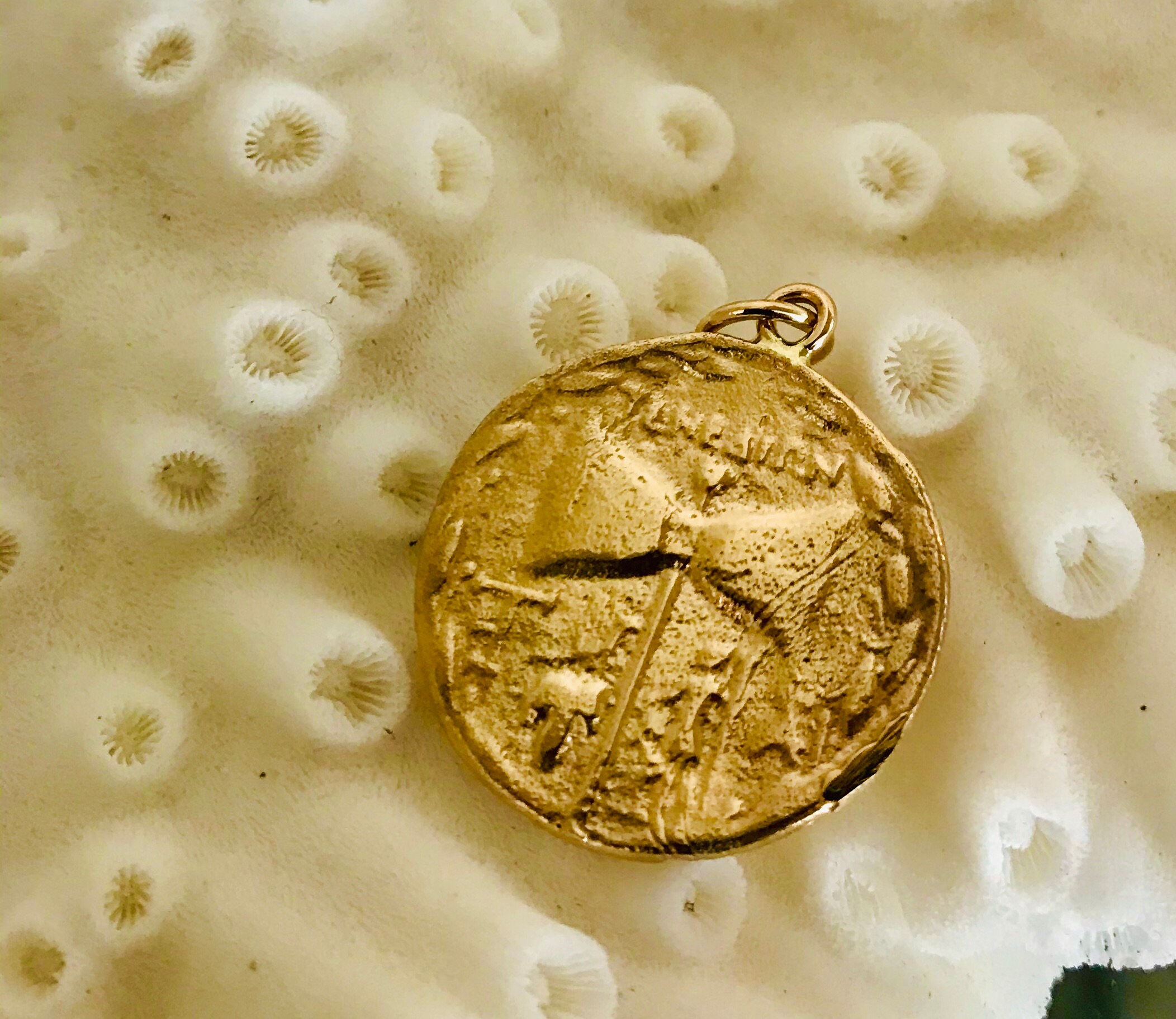 Ancient janus Coin Pendant in14K Gold Gold Janus Pendant | Etsy