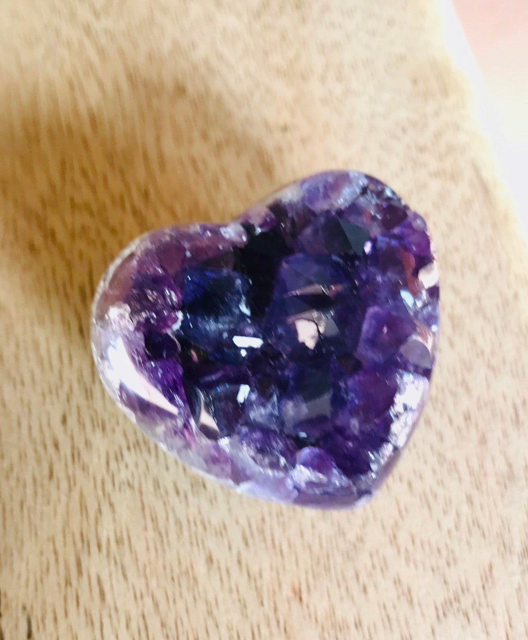 Beautiful Amethyst Heart Geode- Amethyst Drussy- Amethyst Heart - Etsy