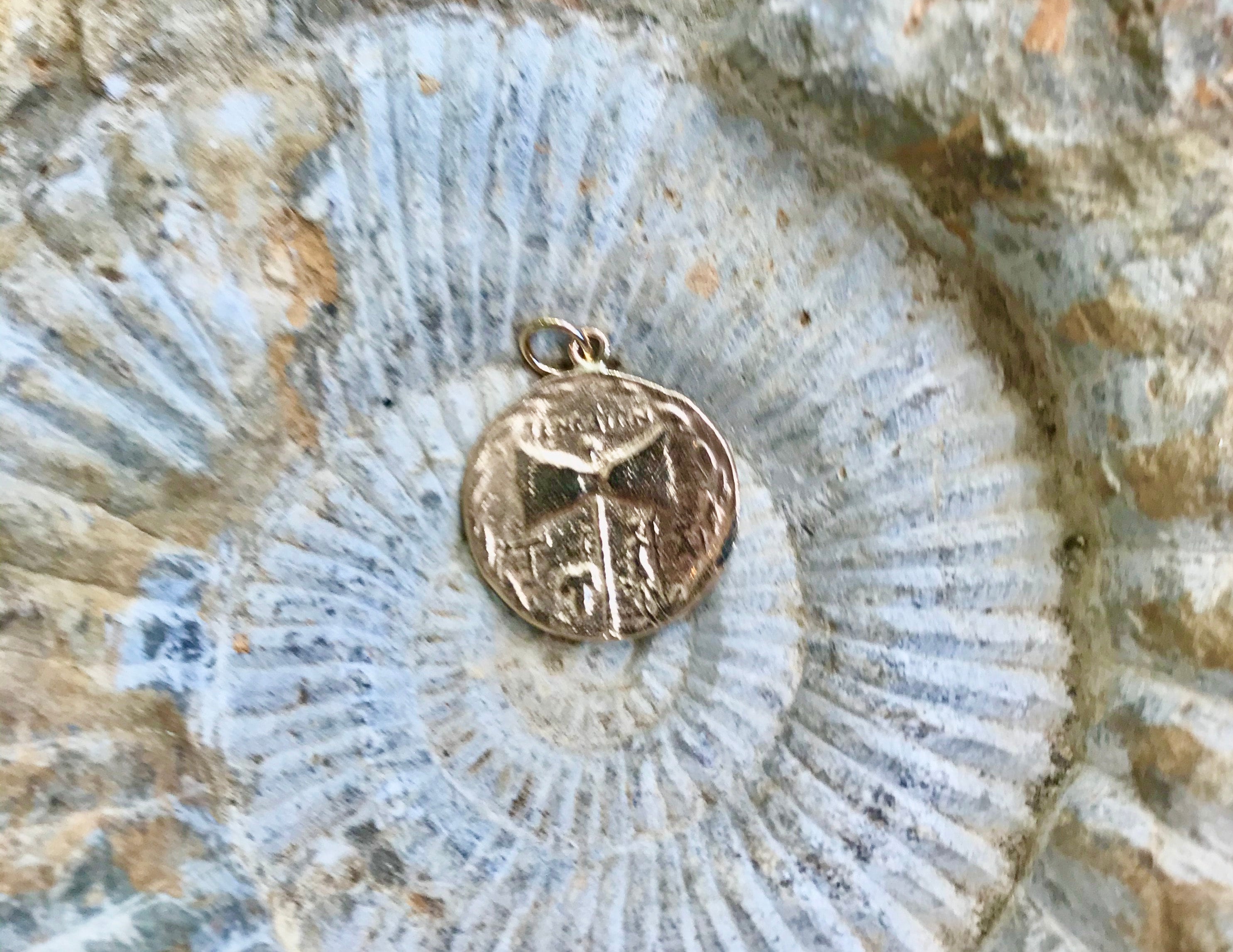 Ancient janus Coin Pendant in14K Gold Gold Janus Pendant | Etsy