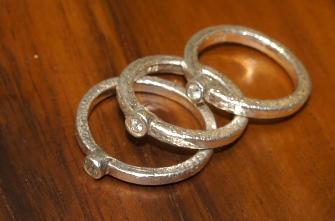 Diamond Stacking Ring in Sterling Silver - Etsy