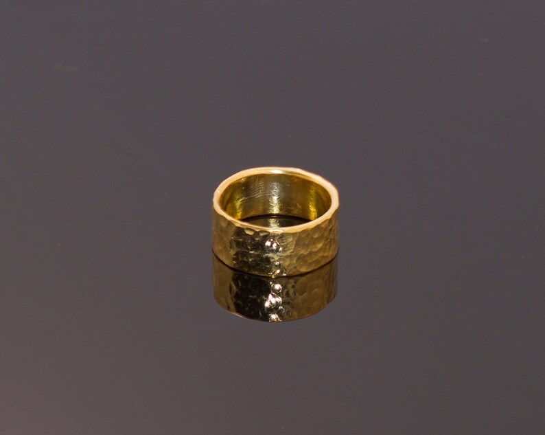 18 K Gold Ring With Hammered Finish Heavy 18K Solid Gold - Etsy