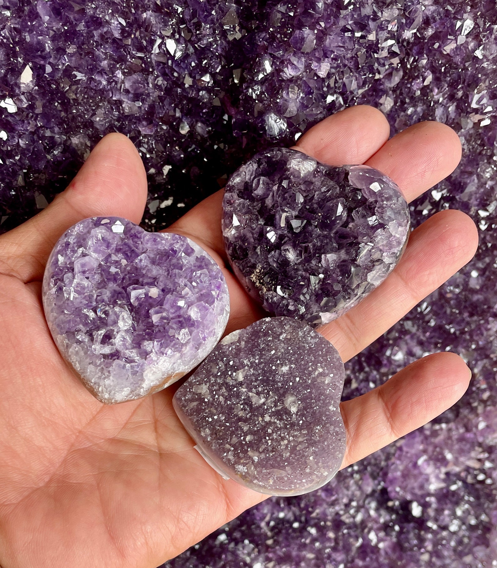 Amethyst Heart-amethyst Geode Heart-amethyst Geode-natural - Etsy