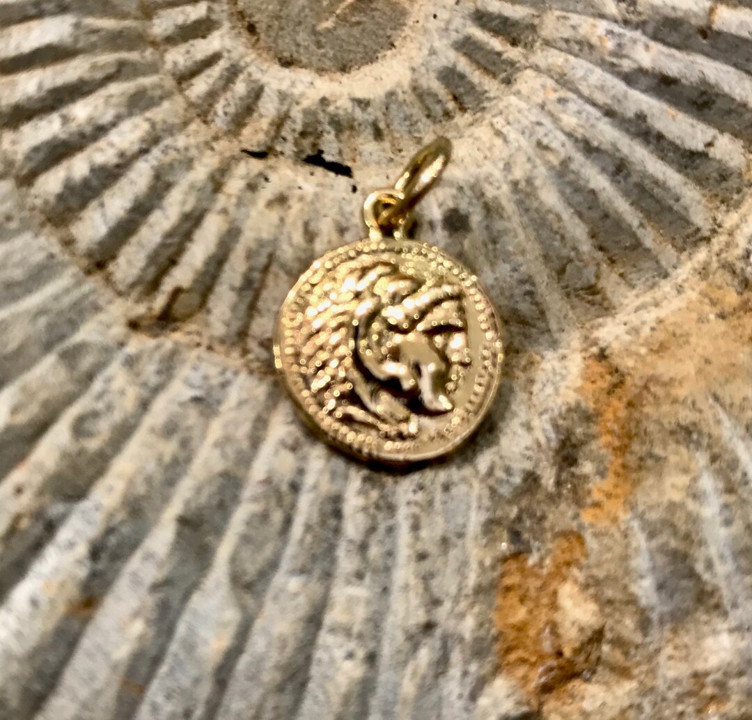 Alexander the Great Coin Pendant in 14K Solid Gold-alexander Coin ...