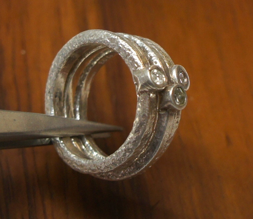 Diamond Stacking Ring in Sterling Silver | Etsy