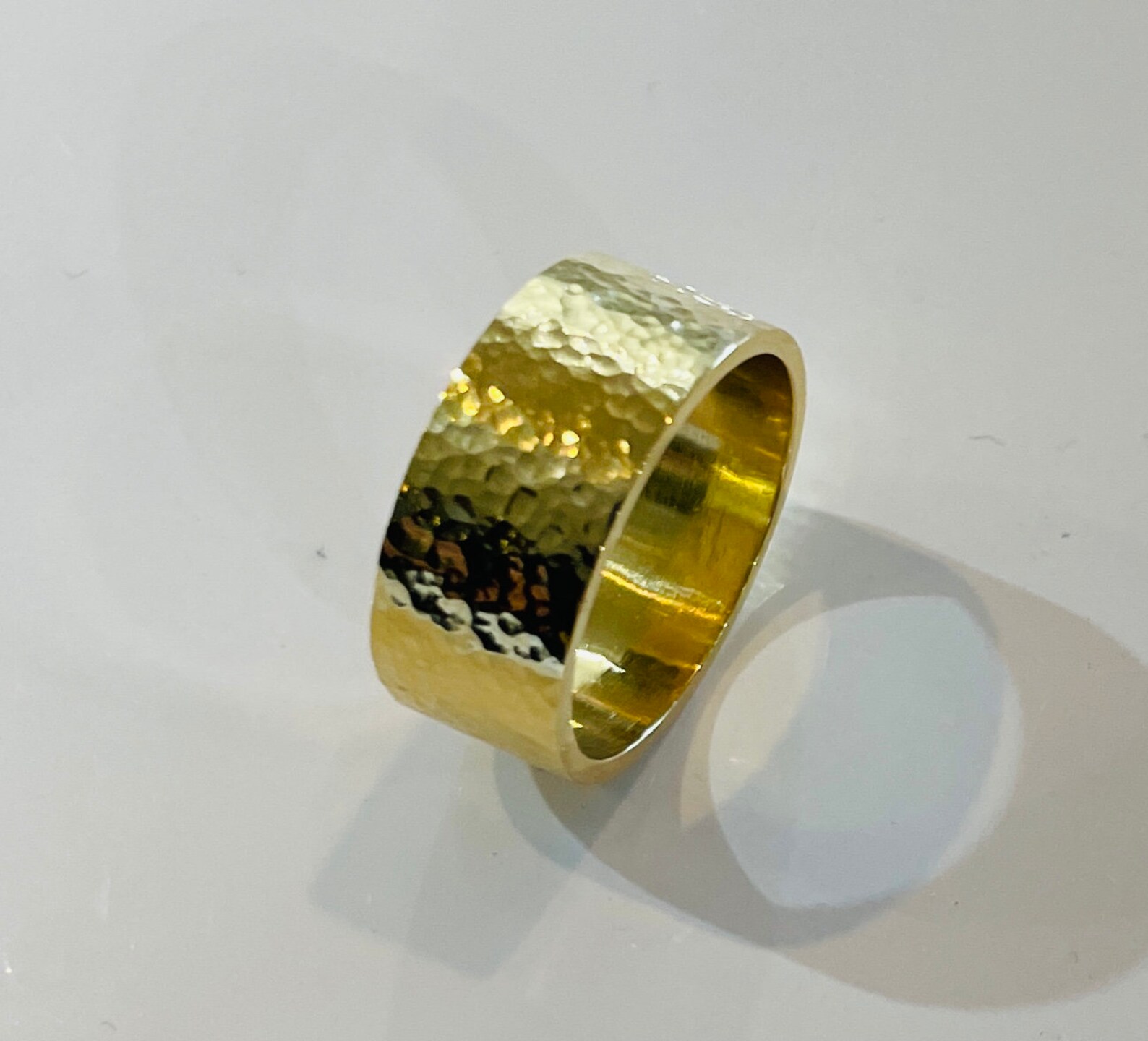 18 K Gold Ring With Hammered Finish Heavy 18K Solid Gold | Etsy