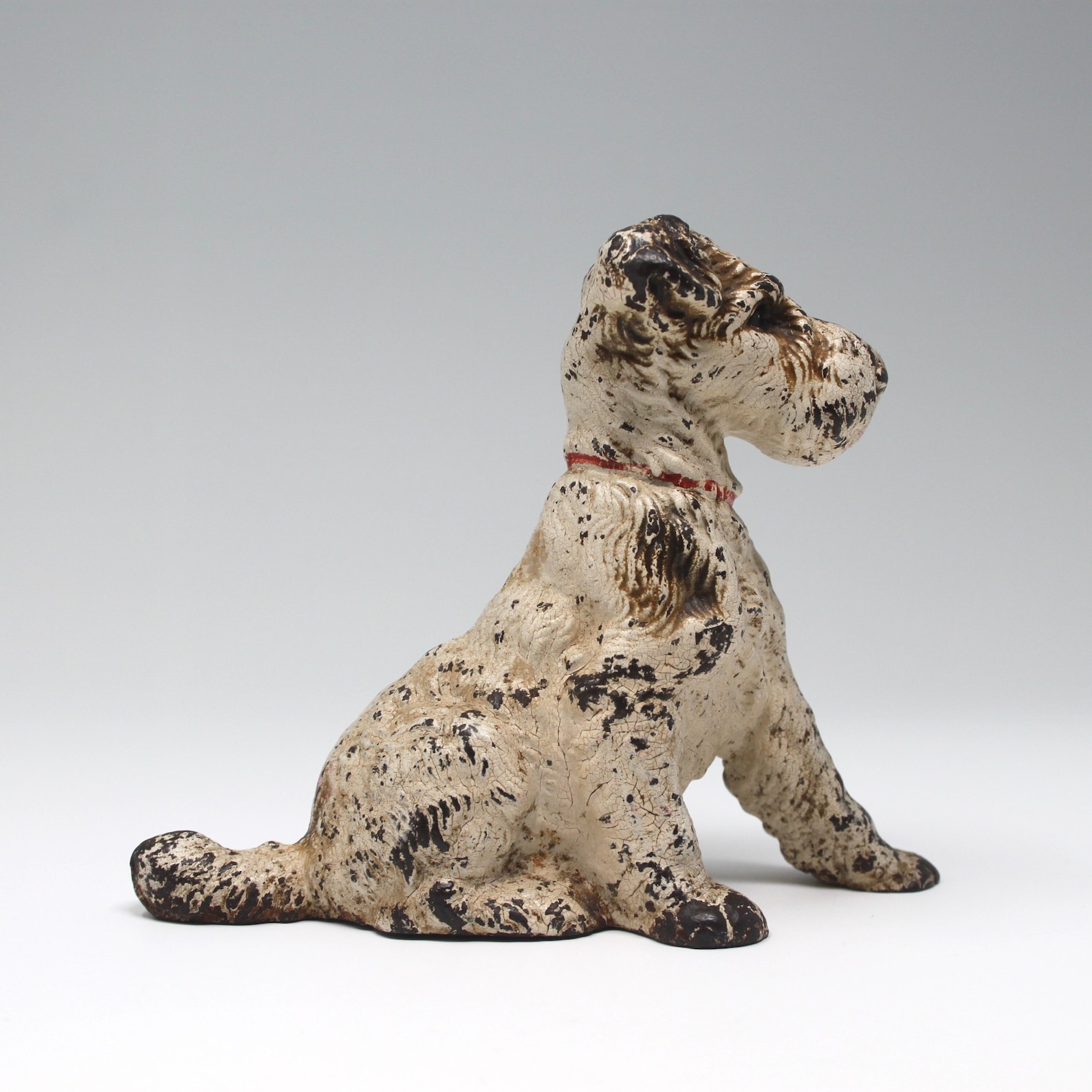 Antique Cast Iron Hubley Wire Haired Fox Terrier Bookend / Paperweight ...