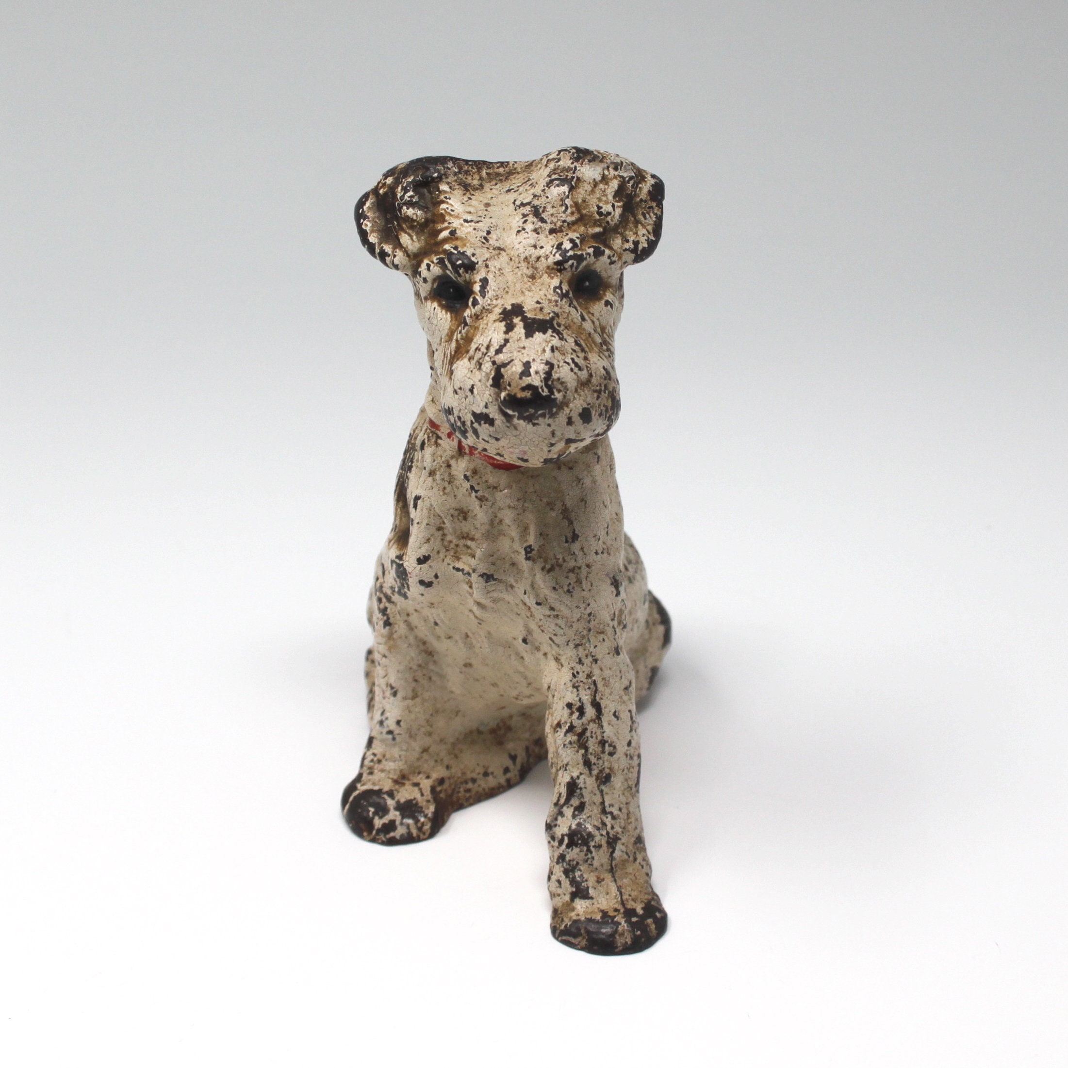 Antique Cast Iron Hubley Wire Haired Fox Terrier Bookend / Paperweight ...