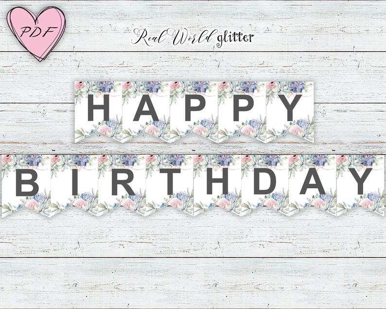 Succulent DIY Printable Paper Banner PDF Instant Download - Etsy