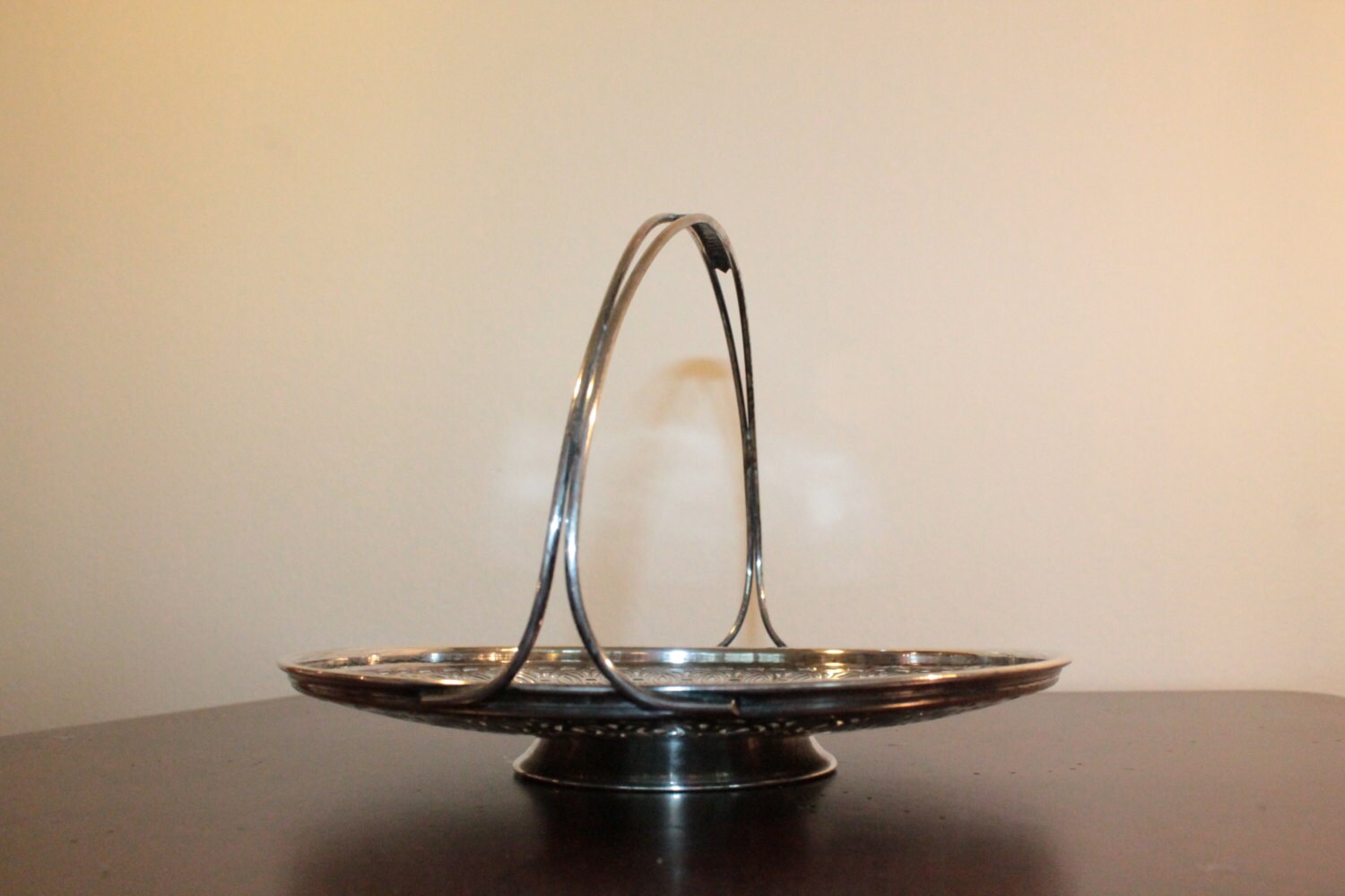 Silver Plate Tray With Handle Hammered Silver and - Etsy