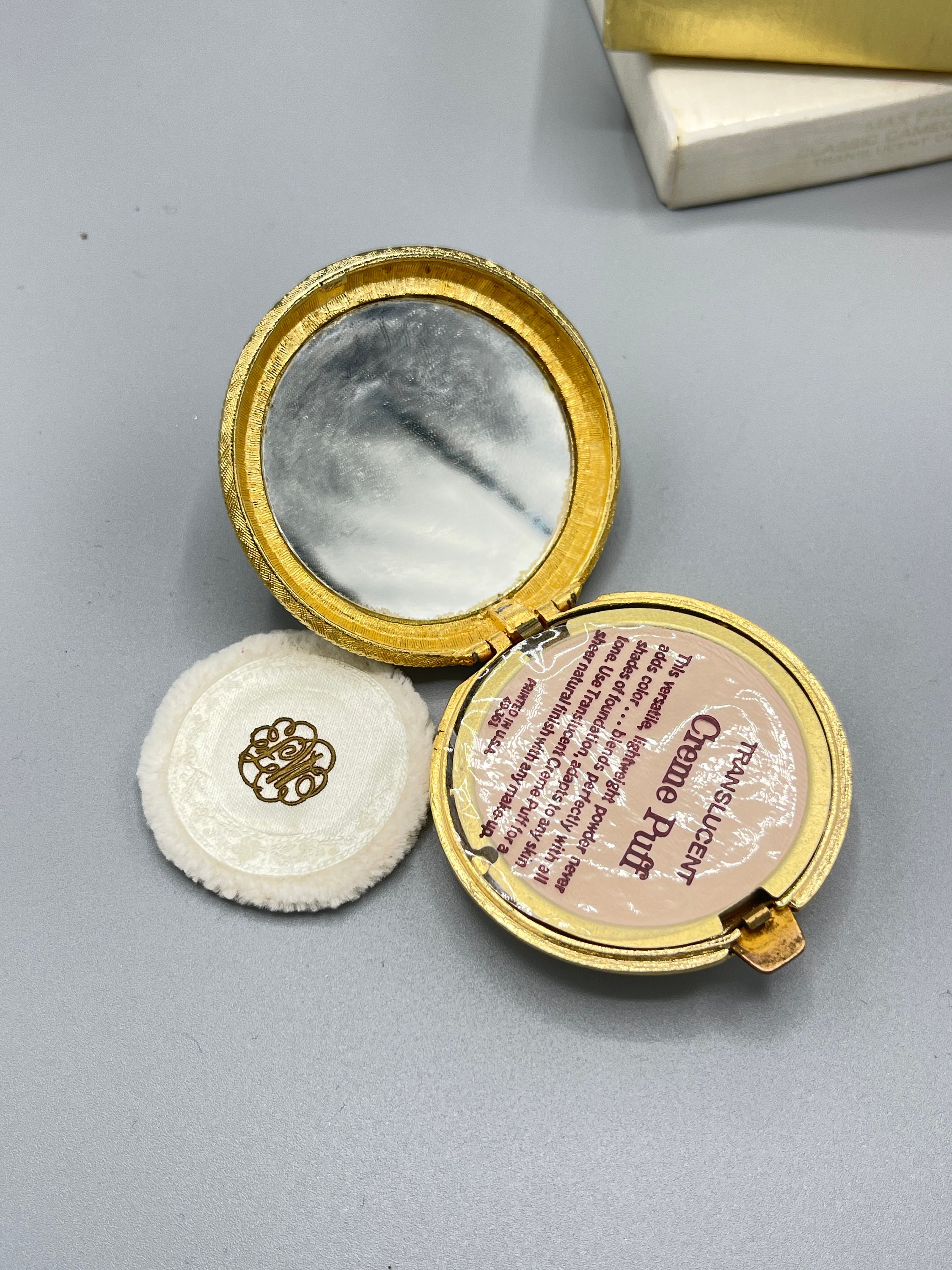Vintage Max Factor Cameo Compact With Mirror, Powder and Puff in ...
