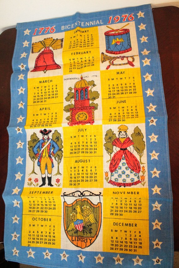 1776 Bicentennial Commemorative Tea Towel With Sequins - Etsy