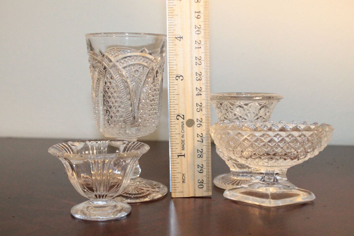 FIVE Collection of Five Pressed Glass Small Pieces Open - Etsy