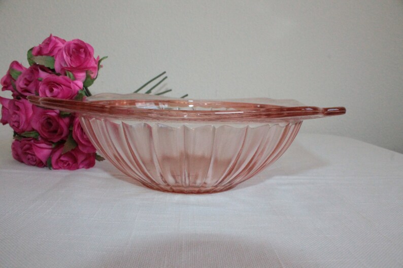 Pink Depression Glass Square Serving Bowl Adam Pattern Jeannette Glass ...